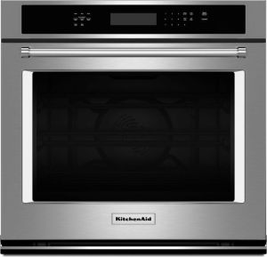 KitchenAid KEBS107SSS 30" Single Electric Wall Oven with Even-Heat True ...