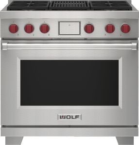 Wolf DF364C 36" Dual Fuel Range with 4 Sealed Burners & Infrared ...