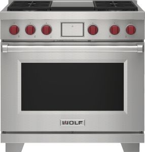 Wolf DF364G 36" Dual Fuel Range with 4 Sealed Burners & Griddle