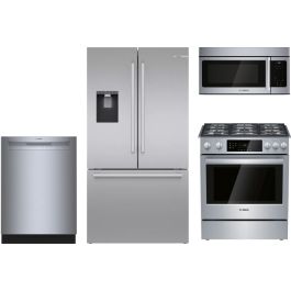 Bosch 4 Piece Appliance Package with HGI8056UC Gas Range B36FD50SNS ...