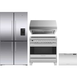 Fisher Paykel 4 Piece Appliance Package with RF203QDUVX1 Refrigerator ...