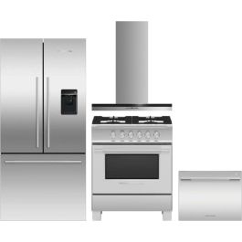 Fisher Paykel 4 Piece Appliance Package with RF170ADUSX4N Refrigerator ...