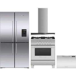 Fisher Paykel 4 Piece Appliance Package with RF203QDUVX1 Refrigerator ...
