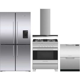 Fisher Paykel 4 Piece Appliance Package with RF203QDUVX1 Refrigerator ...