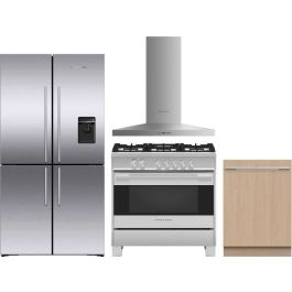 Fisher Paykel 5 Piece Appliance Package with RF203QDUVX1 Refrigerator ...
