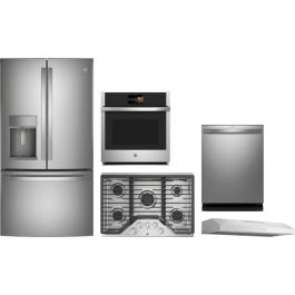 GE Profile 5 Piece Appliance Package with PYE22KYNFS Refrigerator ...