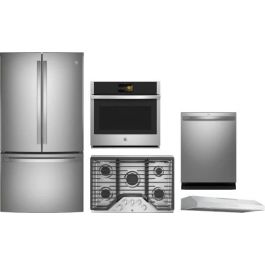 GE Profile 5 Piece Appliance Package with PWE23KYNFS Refrigerator ...