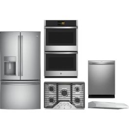 GE Profile 5 Piece Appliance Package with PFE28KYNFS Refrigerator ...