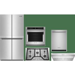 KitchenAid 5 Piece Appliance Package with KRQC506MPS Refrigerator ...