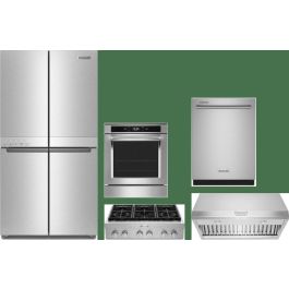 KitchenAid 5 Piece Appliance Package with KRQC506MPS Refrigerator ...