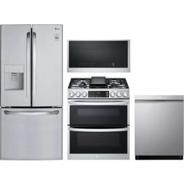 LG 4 Piece Appliance Package with LFDS22520S Refrigerator, LTGL6937F ...