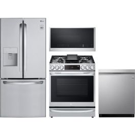 LG 4 Piece Appliance Package with LFDS22520S Refrigerator, LSGL6337F ...
