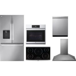 LG 5 Piece Appliance Package with LRFXS3106S Refrigerator, LSCE365ST ...