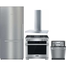 Miele 4 Piece Appliance Package with KF2912SF Refrigerator ...