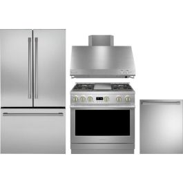 Monogram 4 Piece Appliance Package with ZWE23NSTSS Refrigerator ...