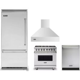 Viking 4 Piece Appliance Package with VCBB5363ELSS Refrigerator ...