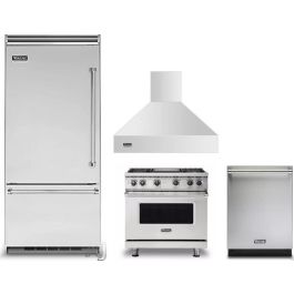 Viking 4 Piece Appliance Package with VCBB5363ELSS Refrigerator ...