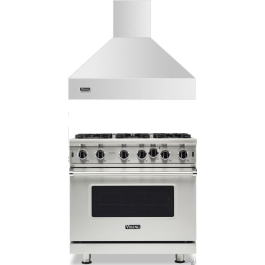 Viking 2 Piece Appliance Package with VGIC53626BSS Gas Range ...