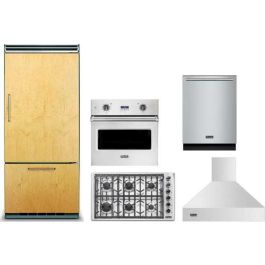 Viking 5 Piece Appliance Package with FDBB5363ER Refrigerator ...