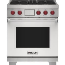 Wolf DF30450/WH/P 30" Dual Fuel Range White - 4 Burners Natural Gas