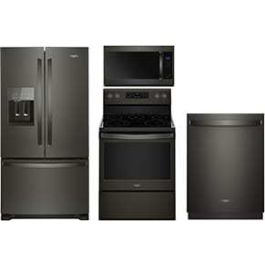 Whirlpool 4 Piece Appliance Package with WRF555SDHV Refrigerator ...