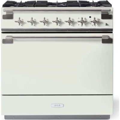 AGA AEL361DFABWHT Elise 36" Dual Fuel Range - White w/Brass Accents