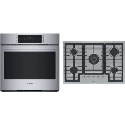 Bosch 2 Piece Appliance Package with NGM8059UC Cooktop & HBLP454UC Wall ...