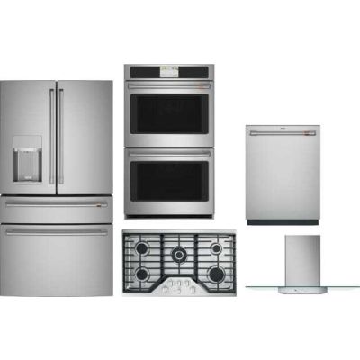 Cafe 5 Piece Appliance Package with CVE28DP2NS1 Refrigerator ...