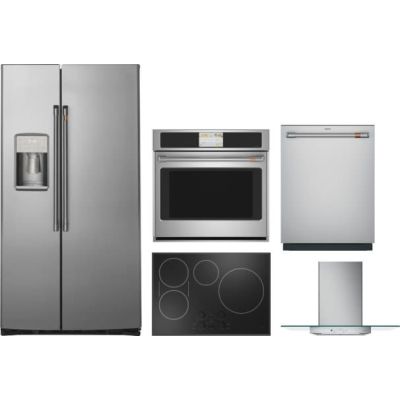 Cafe 5 Piece Appliance Package with CZS22MP2NS1 Refrigerator ...