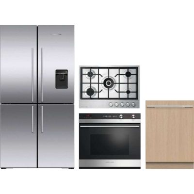Fisher Paykel 4 Piece Appliance Package with RF203QDUVX1 Refrigerator ...