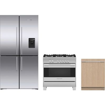 Fisher Paykel 4 Piece Appliance Package with RF203QDUVX1 Refrigerator ...
