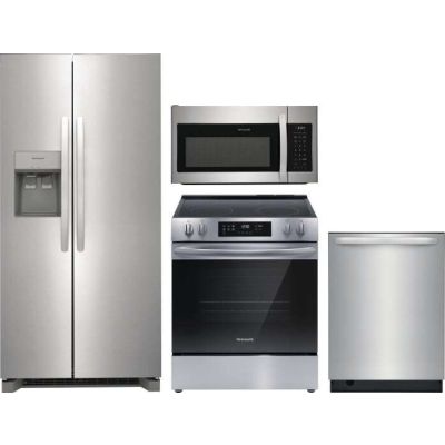 Frigidaire 4 Piece Appliance Package with FRSS2323AS Refrigerator ...