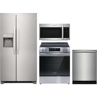 Frigidaire 4 Piece Appliance Package with FRSC2333AS Refrigerator ...
