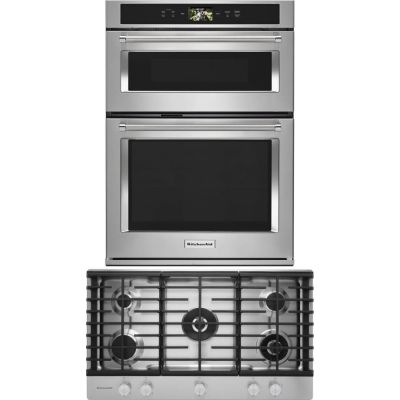 KitchenAid 2 Piece Appliance Package with KCGS556ESS Cooktop ...