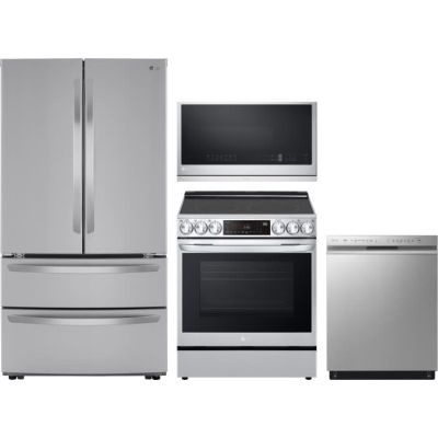 LG 4 Piece Appliance Package with LMWC23626S Refrigerator, LSEL6335FE ...