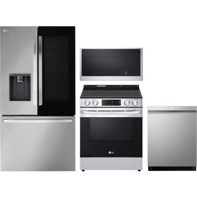 LG 4 Piece Appliance Package with LRFOC2606S Refrigerator, LSEL6331F ...