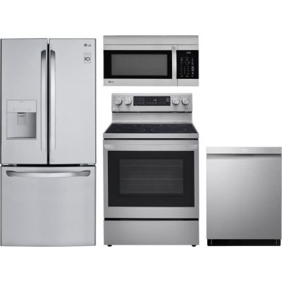 LG 4 Piece Appliance Package with LFDS22520S Refrigerator, LREL6325F ...
