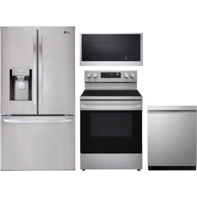 LG 4 Piece Appliance Package with LRFS28XBS Refrigerator, LREL6323S ...