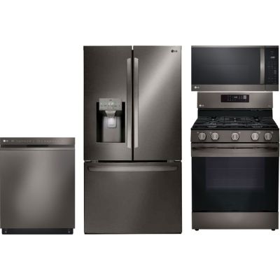LG 4 Piece Appliance Package with LRFS28XBD Refrigerator, LRGL5823D Gas ...
