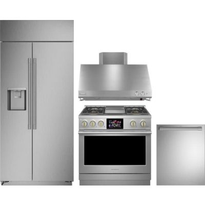 Monogram 4 Piece Appliance Package with ZISS360DNSS Refrigerator ...