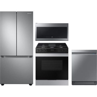 Samsung 4 Piece Appliance Package with RF22A4121SR Refrigerator ...