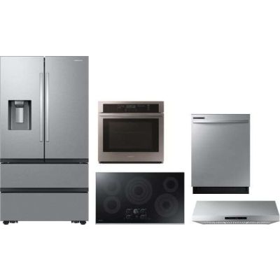 Samsung 5 Piece Appliance Package with RF26CG7400SR Refrigerator ...