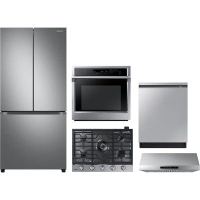 Samsung 5 Piece Appliance Package with RF25C5151SR Refrigerator ...