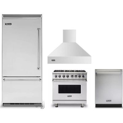 Viking 4 Piece Appliance Package with VCBB5363ELSS Refrigerator ...