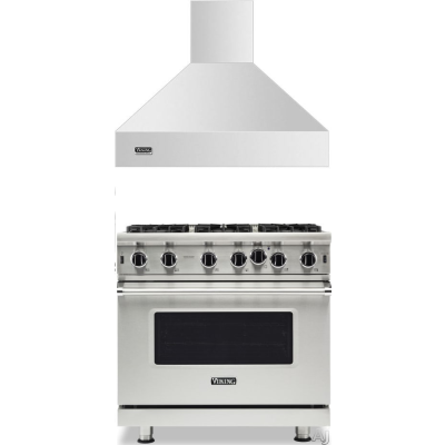 Viking 2 Piece Appliance Package with VGIC53626BSS Gas Range ...
