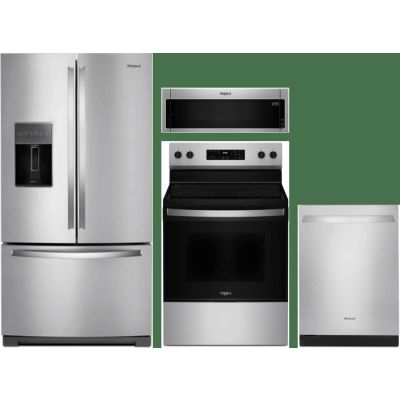 Whirlpool 4 Piece Appliance Package with WRF757SDHZ Refrigerator ...