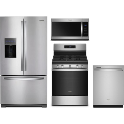 Whirlpool 4 Piece Appliance Package with WRF767SDHZ Refrigerator ...