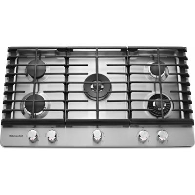 KitchenAid KCGS956ESS 36" 5-Burner Gas Cooktop w/Griddle - Stainless Steel