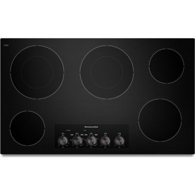 KitchenAid KECC662BBL 36" Smoothtop Electric Cooktop with 5 Radiant ...