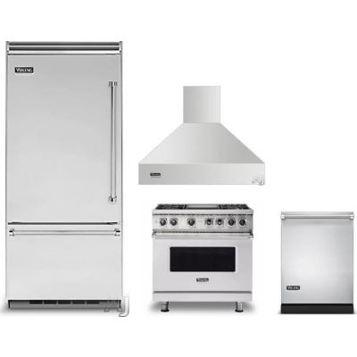Viking 4 Piece Appliance Package with VCBB5363ELSS Refrigerator ...